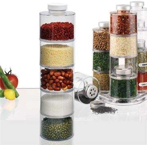 Buy PHENOMENAL® 6 Bottle Stackable Spice Rack Carousel, Spice Tower ...