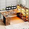 Amazon.com: Sedeta L Shaped Desk with Storage Shelves, 64.5 ...