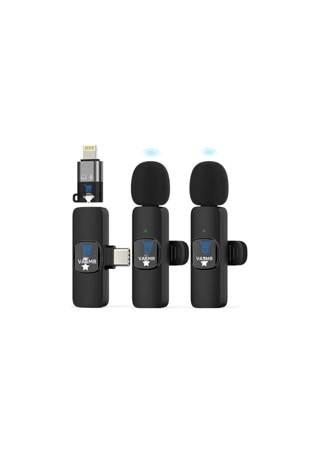 VASMR K9 Dual Mic for YouTube Collar Mic for Type-C Android & iPhone ...