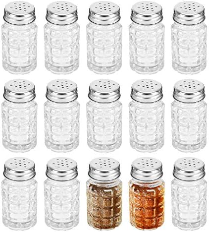 Amazon.com: 50 Pcs Mini Glass Salt and Pepper Shakers Bulk Cube Shape ...
