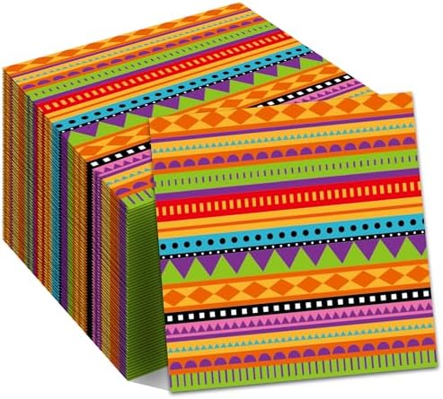 Amazon.com: 200Pcs Mexican Fiesta Party Napkins - 6.5" x 6.5 ...