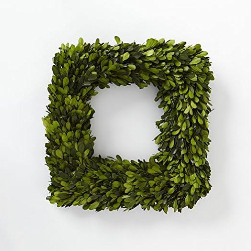 Amazon.com: Preserved Boxwood Square Wreath 16 in. Tradingsmith : Home ...