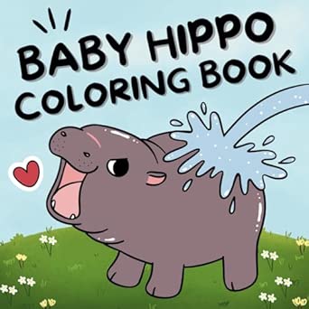 Amazon.com: Moo Deng Baby Hippo Bold & Easy Coloring Book for All Ages ...