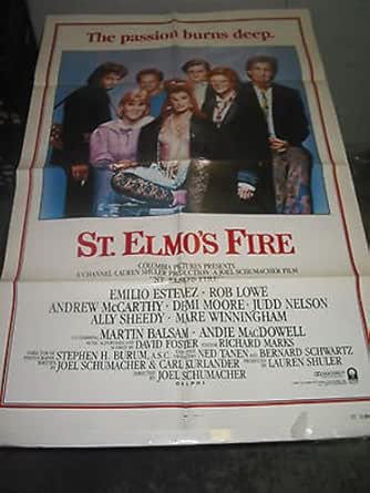 ST. ELMO'S FIRE/ORIG. INT'L ONE SHEET MOVIE POSTER (ROB LOWE/DEMI MOORE ...