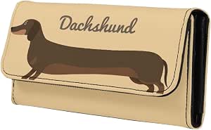 Amazon.com: Jolamirel Fun Dachshund Dog Women Wallet Slim Long Trifold ...
