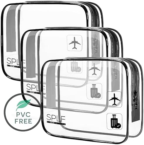 Amazon.com: SPLF 3 Pack TSA Approved Toiletry Bags, PVC Free Waterproof ...