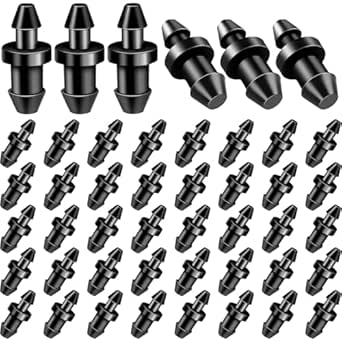 Amazon.com : 100 Pieces Drip Irrigation Plugs 1/4" Drip Irrigation End ...