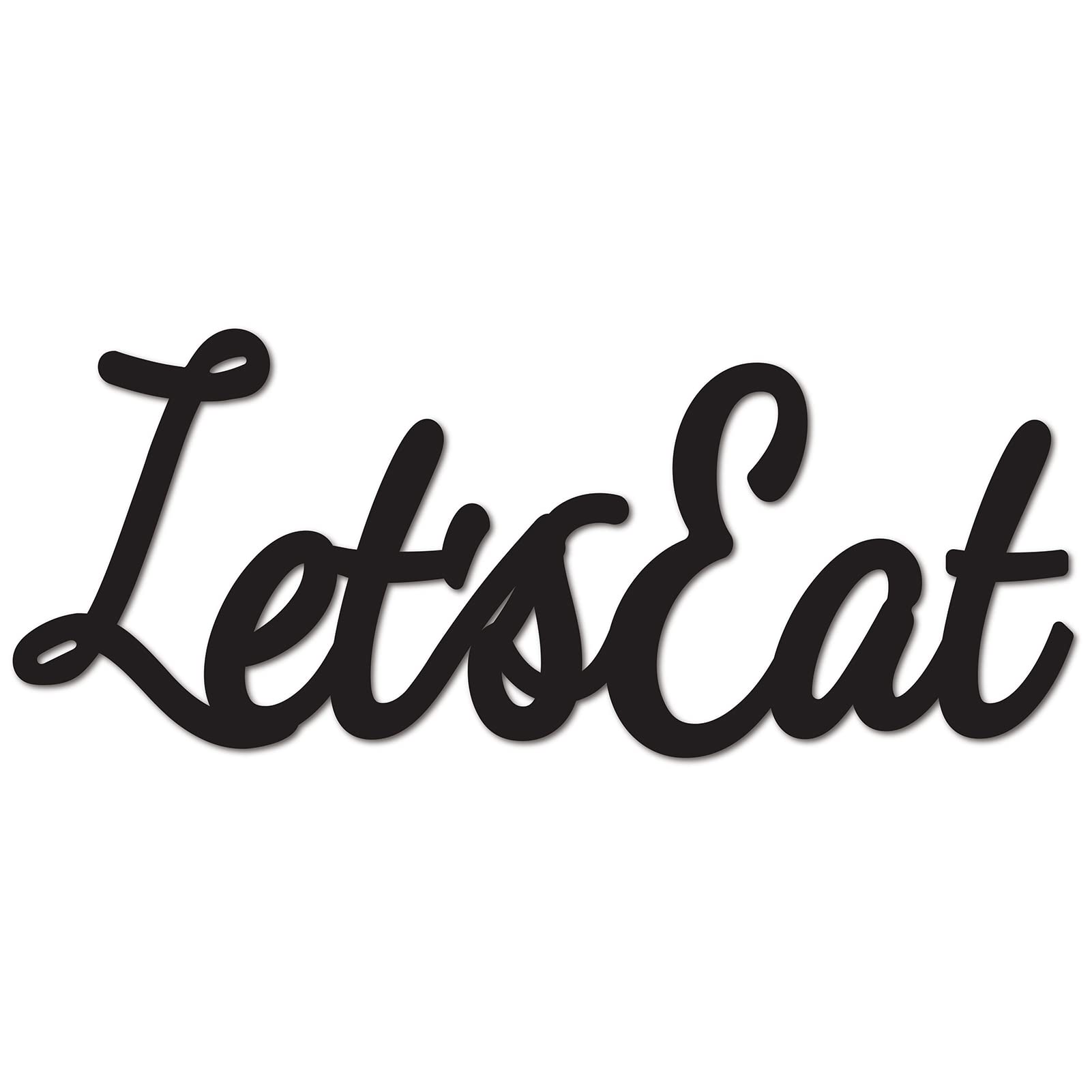 Amazon.com: CREATCABIN Let's Eat Wall Decor Wood Sign Black Script Word ...
