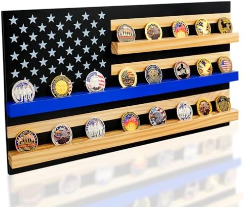 Amazon.com: Ohanniewa Challenge Coin Display Stand – 5 Rows Wooden Coin ...