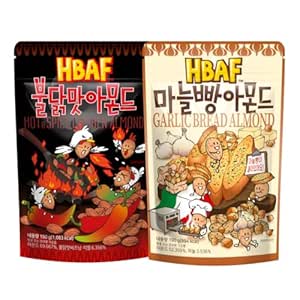 Amazon.com : [Official Gilim HBAF] Korean Seasoned Almonds 2 Flavor Pack Mix (1 Garlic Bread, 1 ...