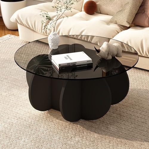 Amazon.com: hmleton Modern 23.62" Round Coffee Table with Glass Fiber ...