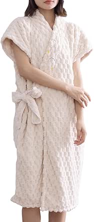 Amazon | TUYOBIバスローブ タオル地 レディース 着れるバスタオル ガウン 浴衣 和装 お風呂上がり 着る毛布 吸水 バスワンピース ガールズ 着れるバスローブ お風呂上り ...