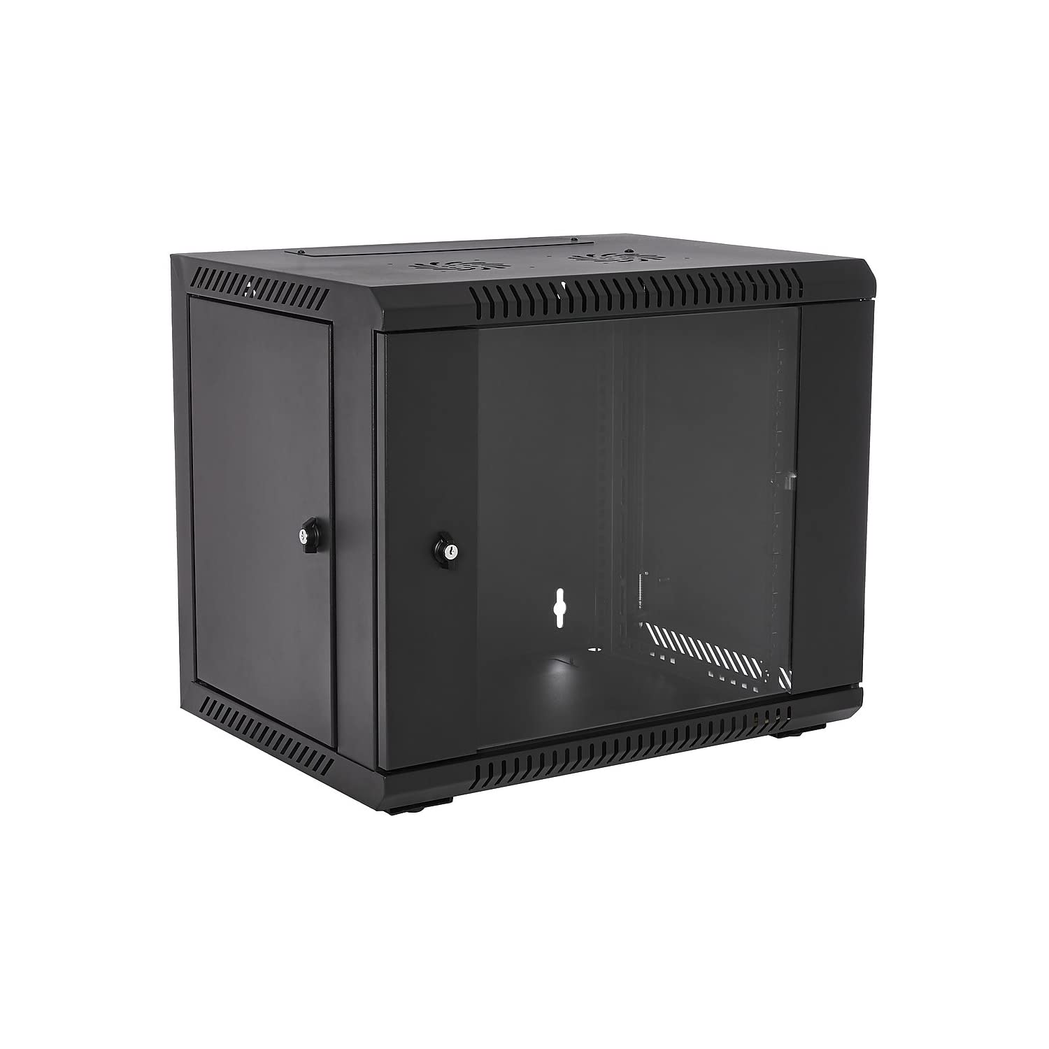 Amazon.com: V7 RMWC9UG450-1N Rack Mount Wall Cabinet Enclosure 9U Glass ...
