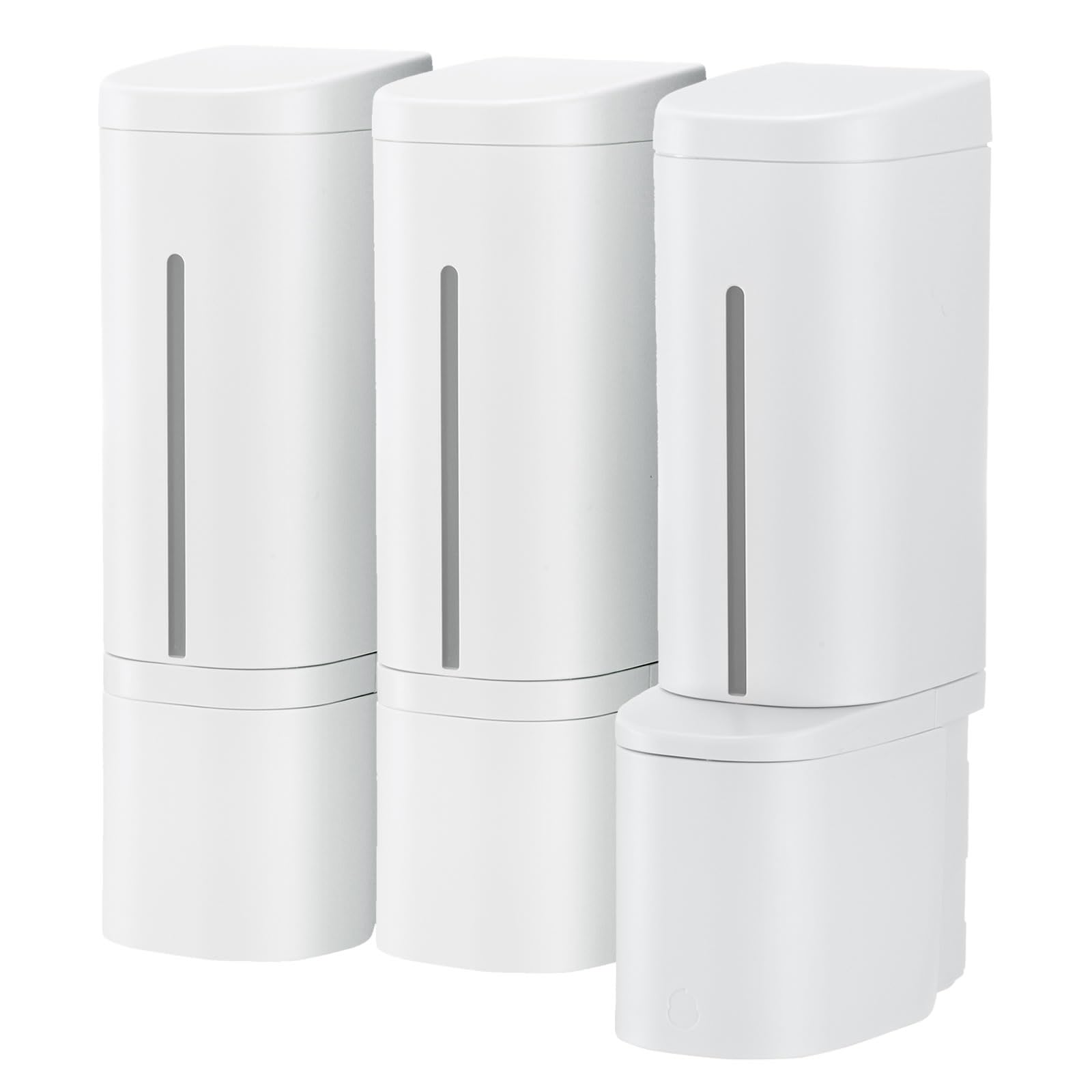 Amazon｜ザッカLab.オリジナルラベル付きセット hover（ホバー） ディスペンサー リキッド2個+泡 セット 500ml マグネット ホワイト｜下から出る シャンプー 詰め替え 泡用 ...