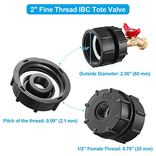 Snapklik.com : Catilon IBC Tote Adapter, 2 Fine Thread Adapter For 275 ...