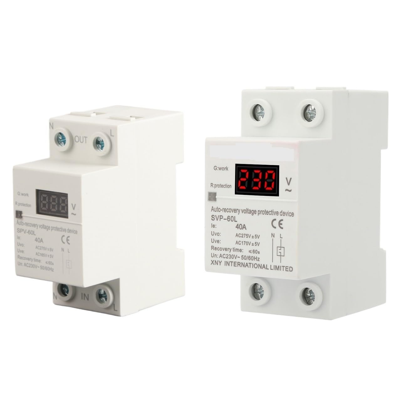 Snapklik.com : 40A 230V Automatic Recovery Overvoltage Undervoltage ...
