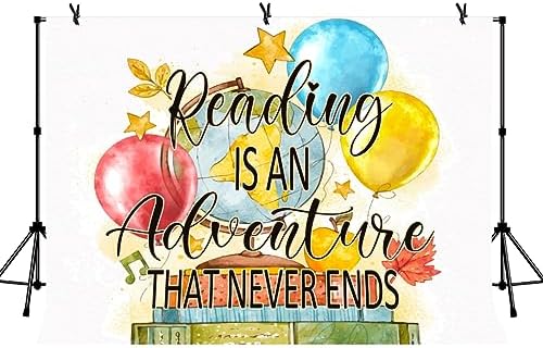 Amazon.com : LYLYCTY 7x5ft Library Backdrop, Reading is an Adventure ...