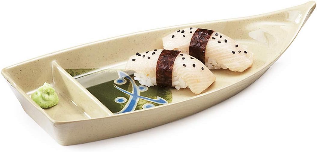 Amazon.com | Happy Sales HSSB-10GR, Sushi Boat Shape Plate Sushi ...
