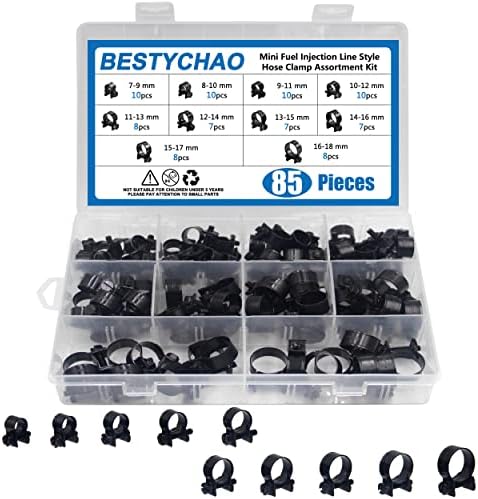 BESTYCHAO Mini Fuel Injection Hose Clamps Zinc Plated 85pcs 7-18mm ...