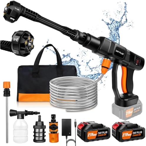 Cordless Pressure Washer, Portable High Pressure Water Gun Battery ...