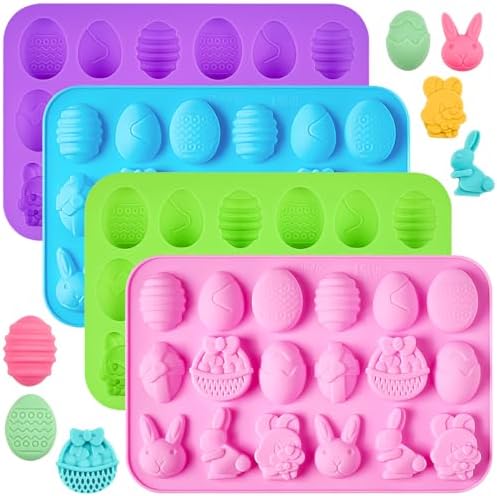 Amazon.com: MUXIUNT 6PCS easter jello egg bunny silicone chocolate ...