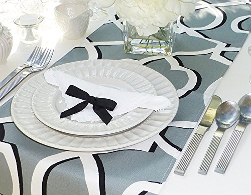 Amazon.com: Appleberry Attic Morrow Table Runner Collection (Grey ...