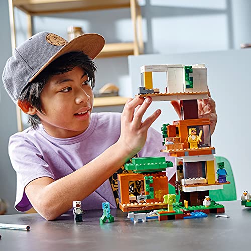 LEGO Minecraft The Modern Treehouse 21174 Giant Treehouse Building Kit ...