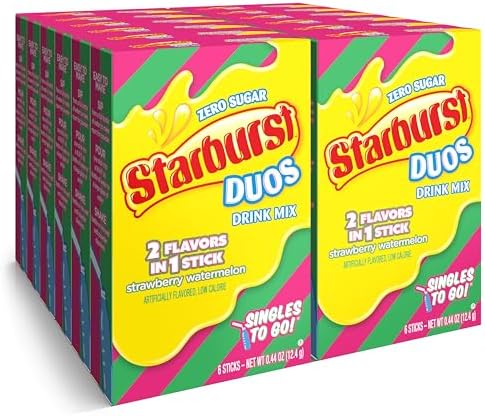Amazon.com : Starburst Duos Singles To Go Powdered Drink Mix ...