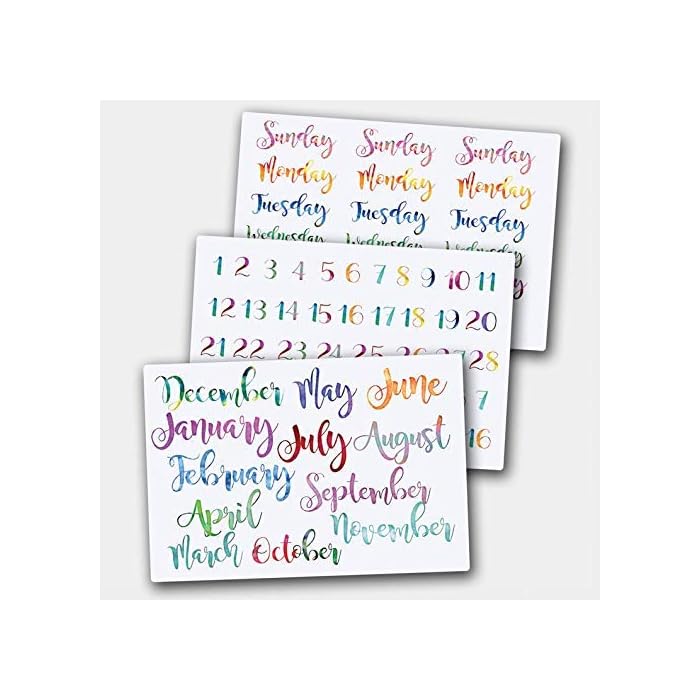 Buy Watercolor Months, Watercolor Stickers, Watercolor Numbers ...