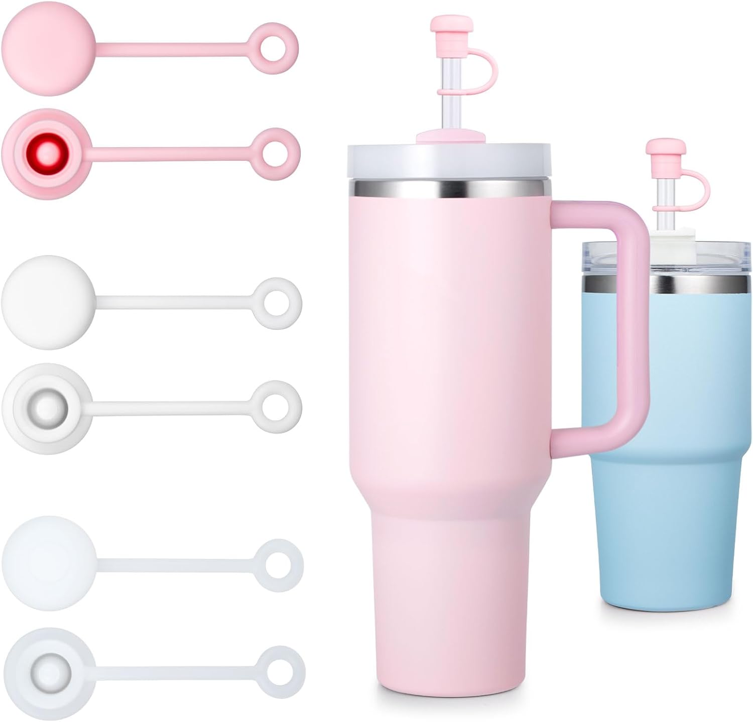 Amazon.com: 6-Pack Straw Covers for Stanley Cup, Silicone Straws Topper ...