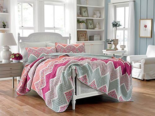 Amazon｜Laura Ashley Ainsley Cotton Quilt, King, Pink by Revman ...