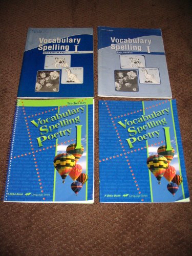 A Beka 7 Abeka Vocabulary Spelling Poetry 1 SET of 4 I Teacher Key ...