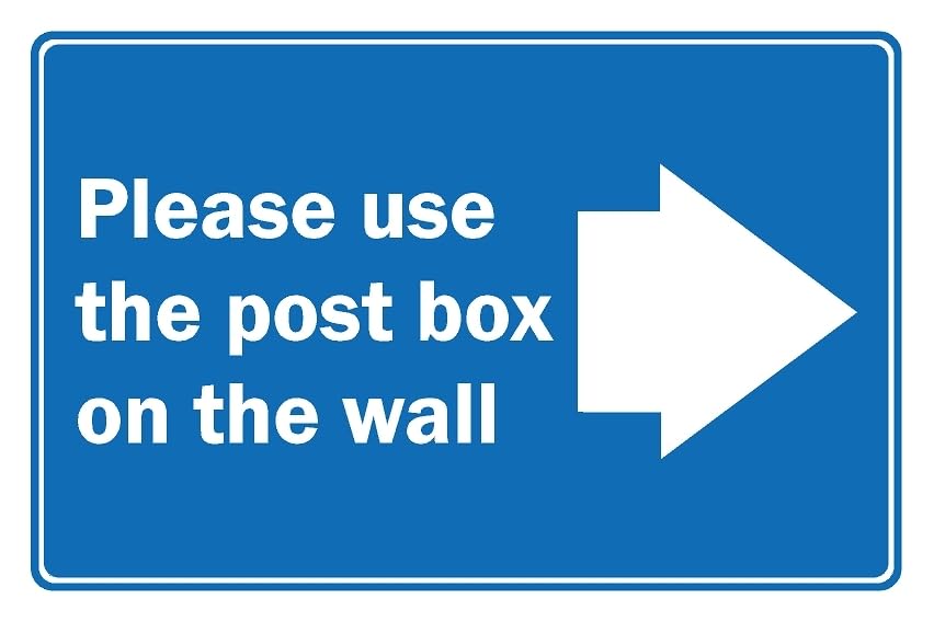 Please use the post box on the wall right arrow sign - Self adhesive ...