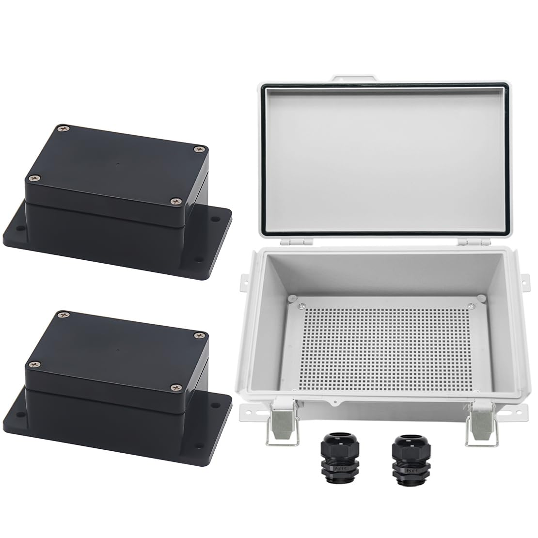 Zulkit Junction Box Hinged Cover Stainless Steel Latch Plastic ...