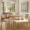 Amazon.com - SIMTONAL 4-Piece Farmhouse Dining Set, Wooden Table with 2 ...
