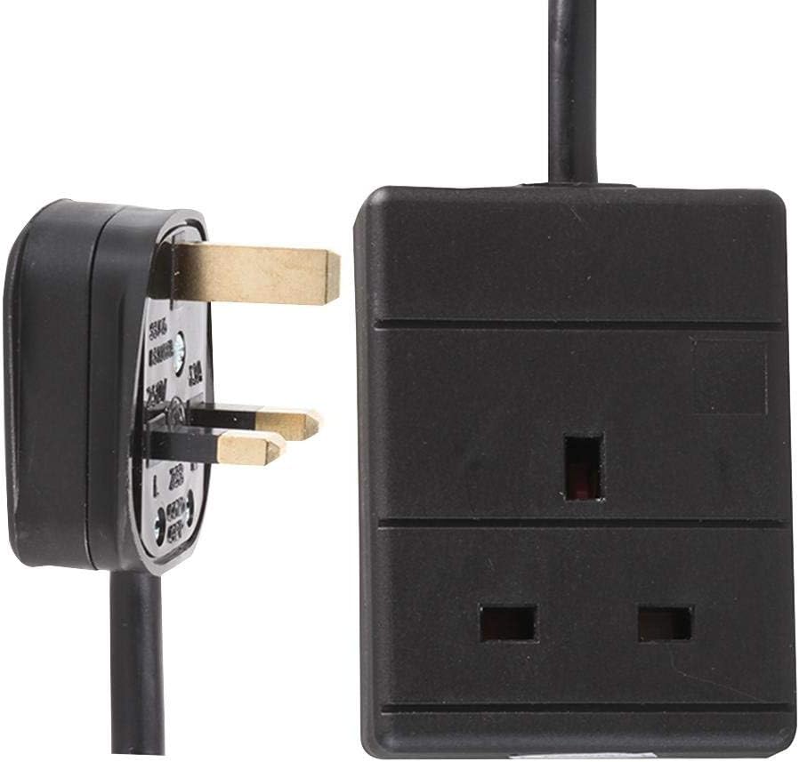 ExtraStar 1 Way Gang Single Socket Mains Power Extension Lead 13A UK ...