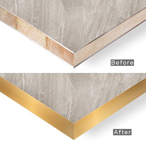 Snapklik.com : Gold Edge Banding, 1 X 100ft Brushed Aluminum Edge ...