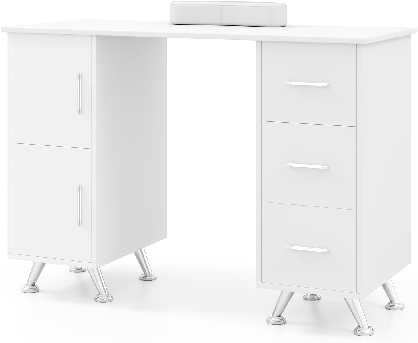 Giantex Manicure Table Nail Desk - Nail Table Station with 3 Drawers, 2 ...