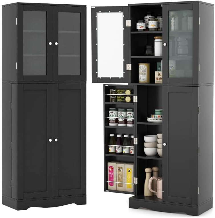 Amazon.com: LOKO 63.5" Tall Kitchen Pantry Storage Cabinet, Utility ...