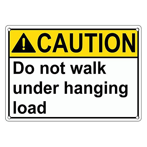 Amazon.com: Weatherproof Plastic ANSI Caution Do Not Walk Under Hanging ...