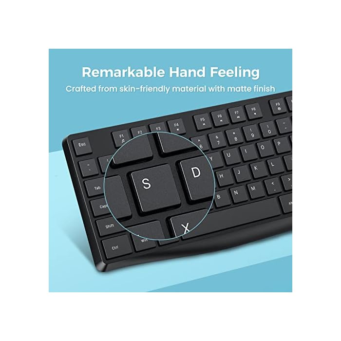 Lovaky Mk98 Wireless Keyboard 2 4g Ergonomic Computer Keyboard Enlarged Indicator Light Full