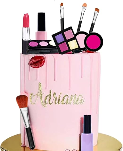 Amazon.com: Makeup Cake Topper for Make Up Theme Cake Decor : Grocery ...