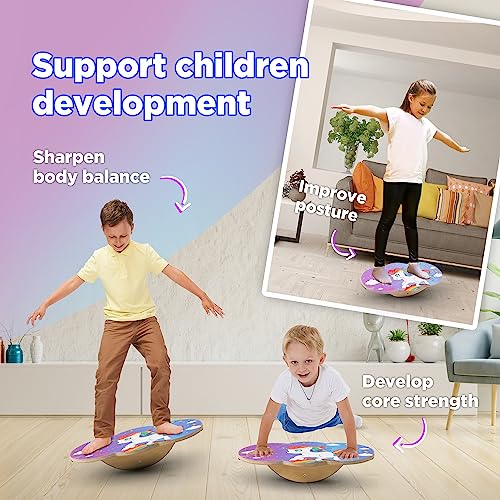 Snapklik.com : INFIDEZ Rocker Cute Unicorn Wooden Balance Board Kids