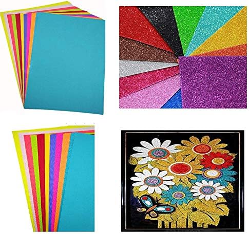 Lakeer Combo Pack A4 Neon Color Paper Pack of 50 Sheets + A4 Glitter ...