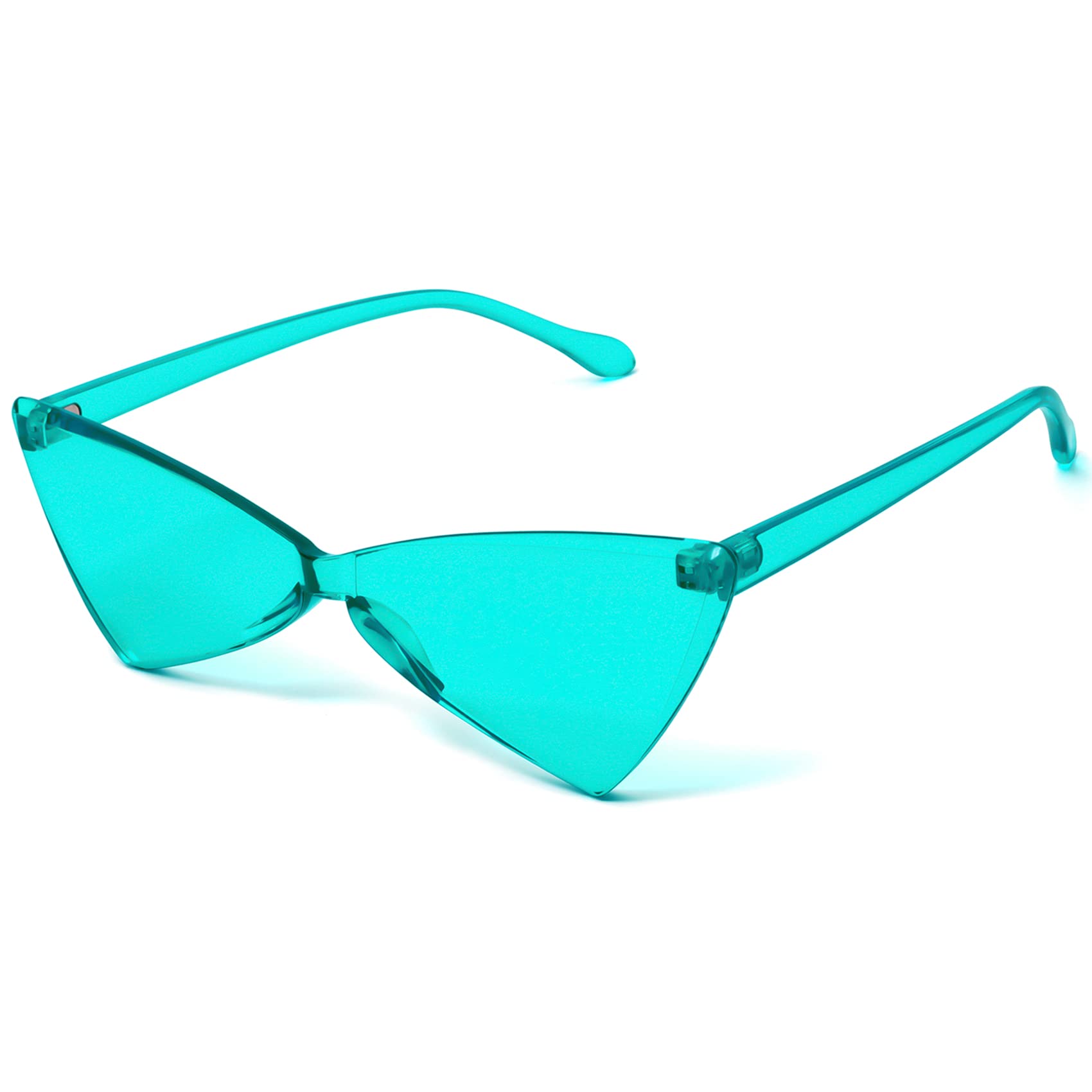 Snapklik.com : Triangle Rimless Sunglasses One Piece Candy Color ...