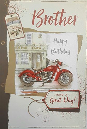 Brother, Happy Birthday. Greeting card with Vintage Motorcycle design ...