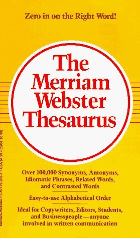 The Merriam-Webster Thesaurus by Merriam-Webster (1989-01-03): Merriam ...