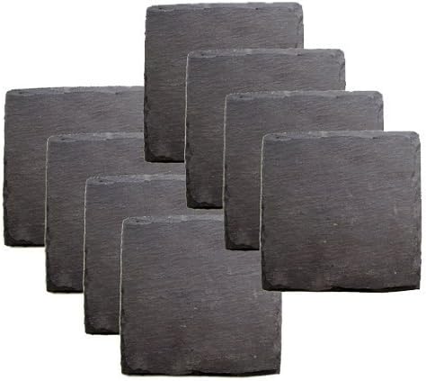 Amazon.com | Slate Stone Coasters with Velvet Backing, Set of 8: Coasters