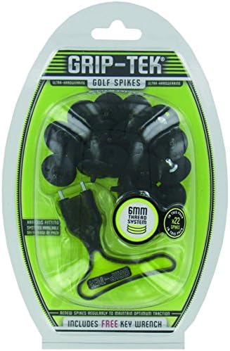 Grip-Tek Metal Thread Golf Shoe Spikes - Black, 6 mm : Amazon.co.uk ...