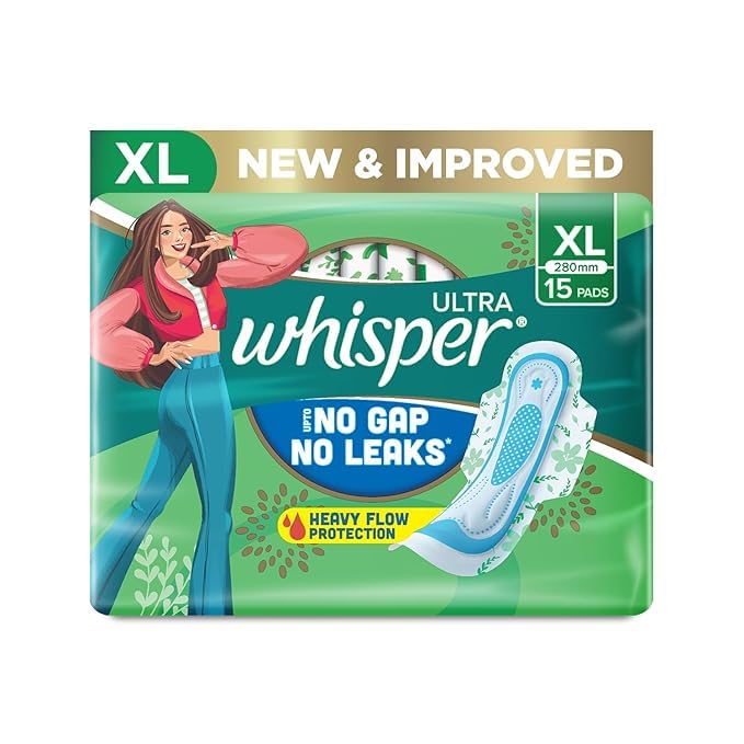 Buy FB WHISPER ULTRA HYGIENE+COMFORT SANITARY PADS, 15 XL PADS, FOR ...